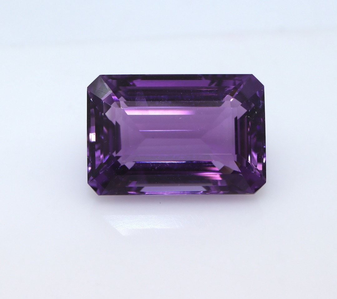 14 Ct AAA Natural African Amethyst Emerald Cut Faceted Gemstone ...