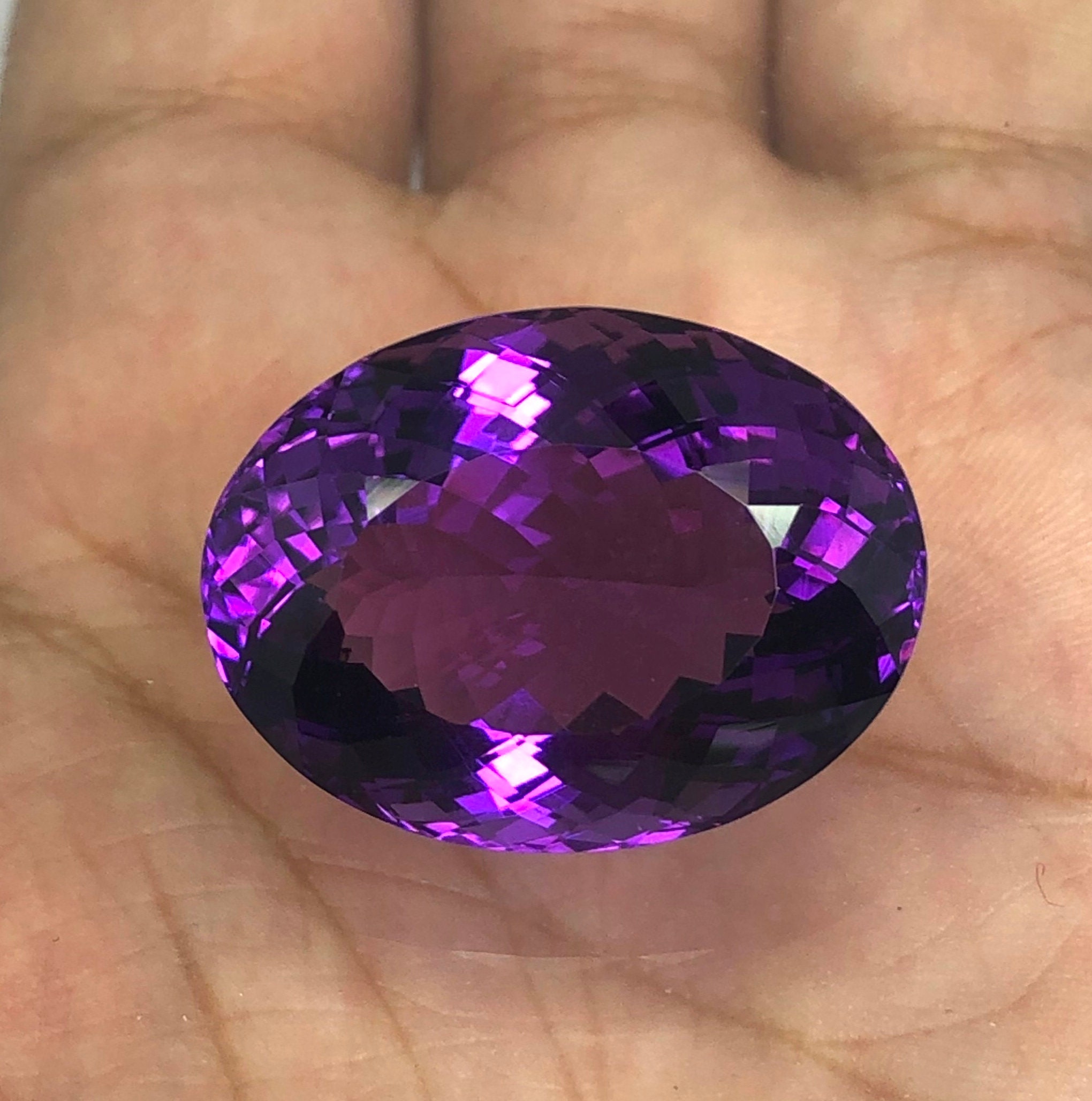65.92 Ct Natural Amethyst Deep Purple Oval Faceted Loose | Etsy