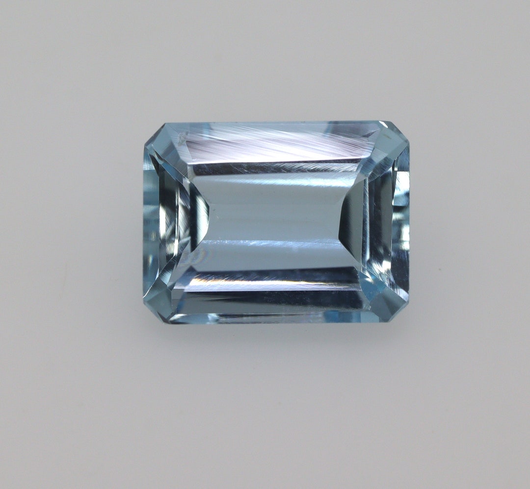 Feiner Schnitt! 1.4 Ct AAA Natürlicher Aquamarin Smaragd Schliff ...