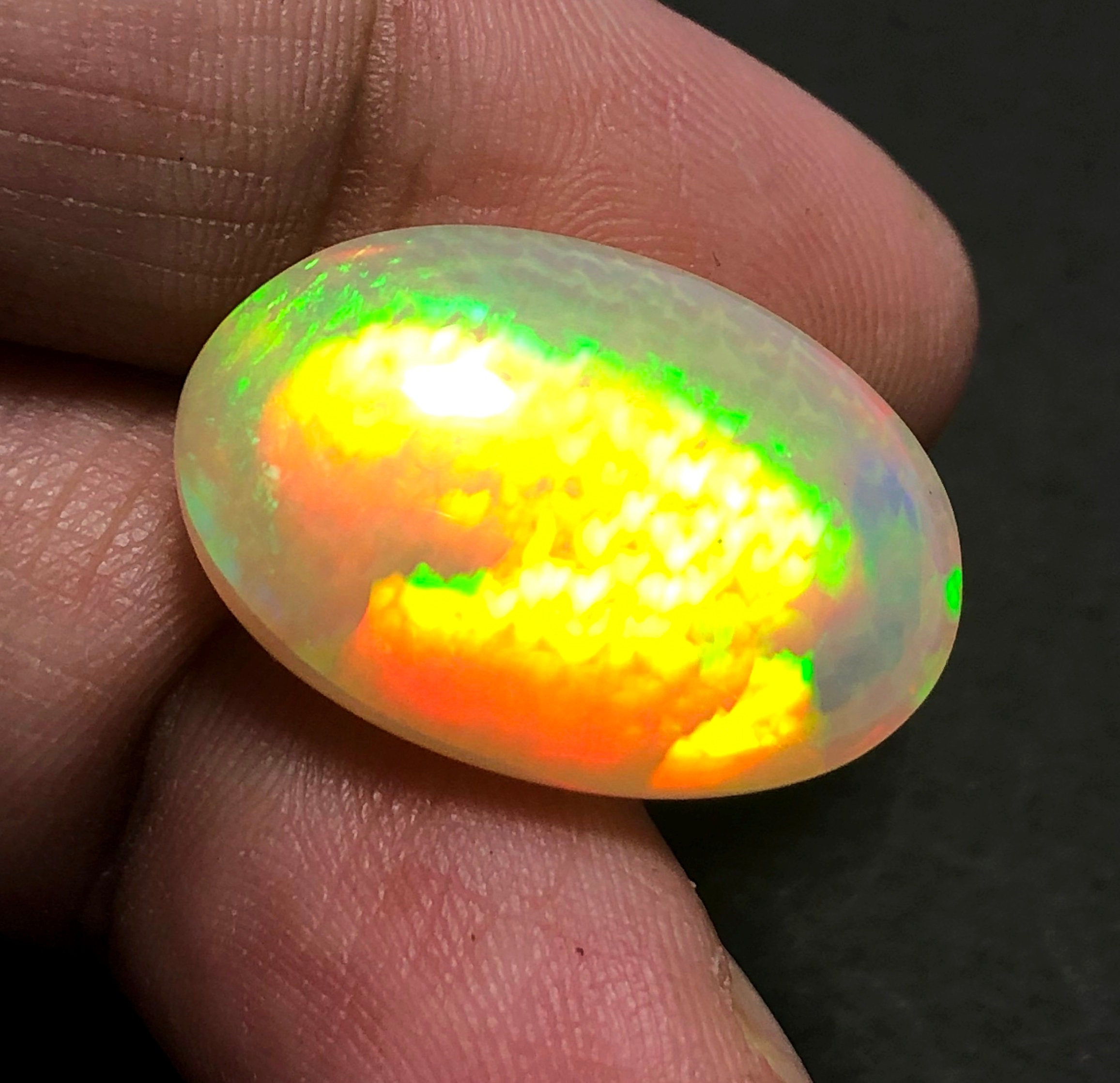 Amazing Play of Color! 13.1 Ct Natural Ethiopian Honey Comb Opal ...