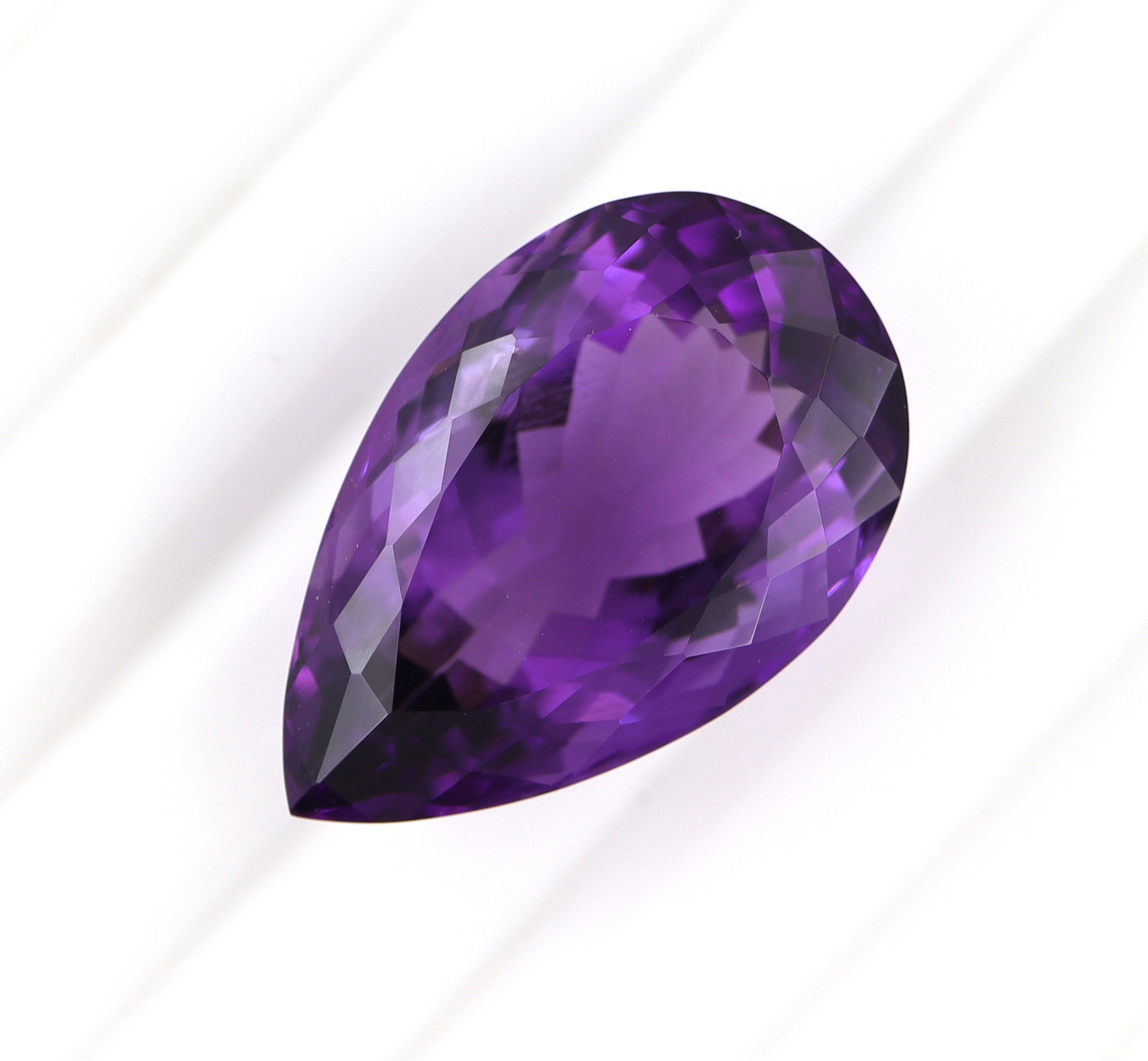 17.8 Ct AAA Natural Amethyst Pear Cut Stone Faceted Amethyst | Etsy