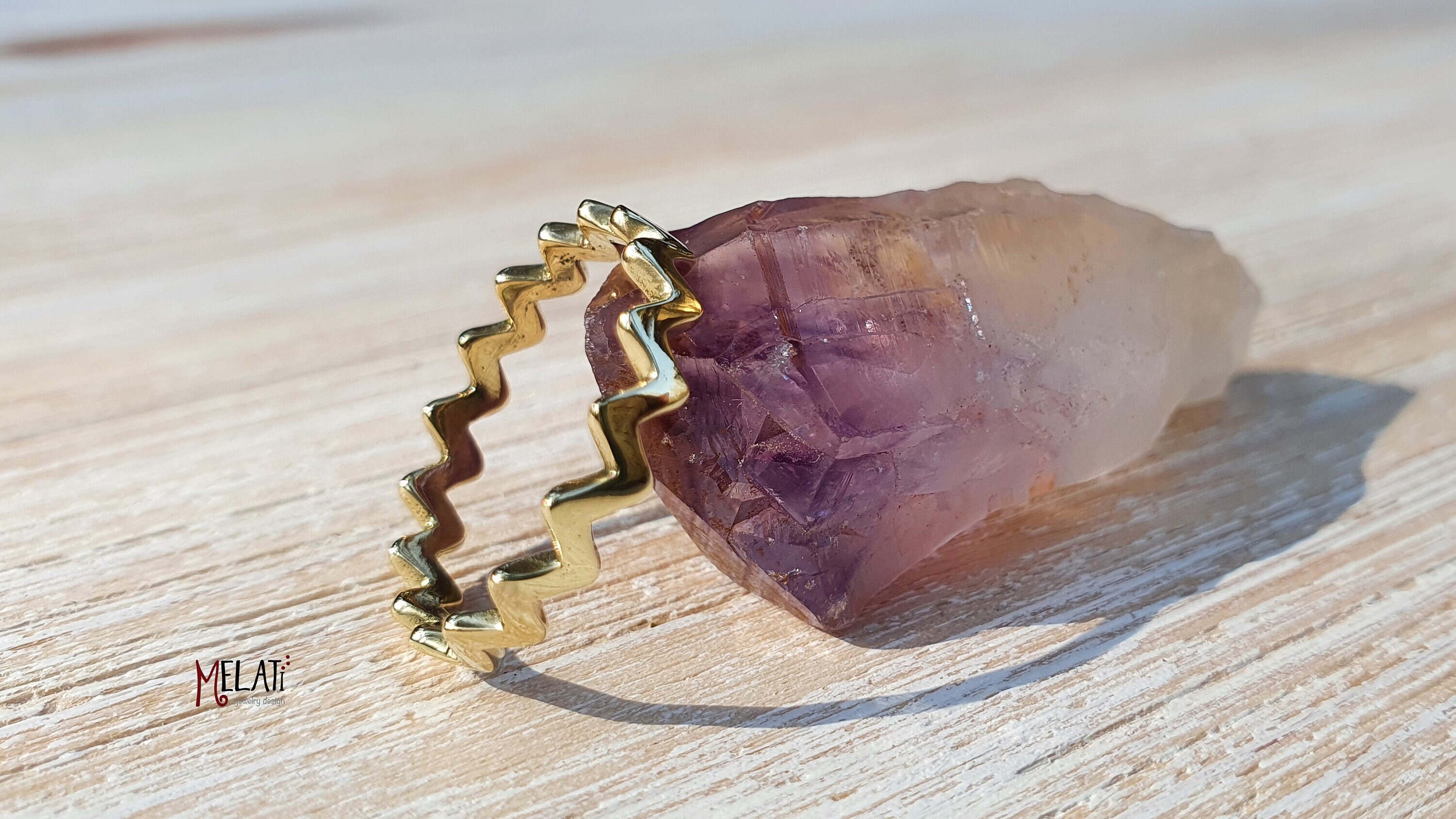 Narrow Golden Ring Brass Serrated Ring Minimalist Ring - Etsy UK