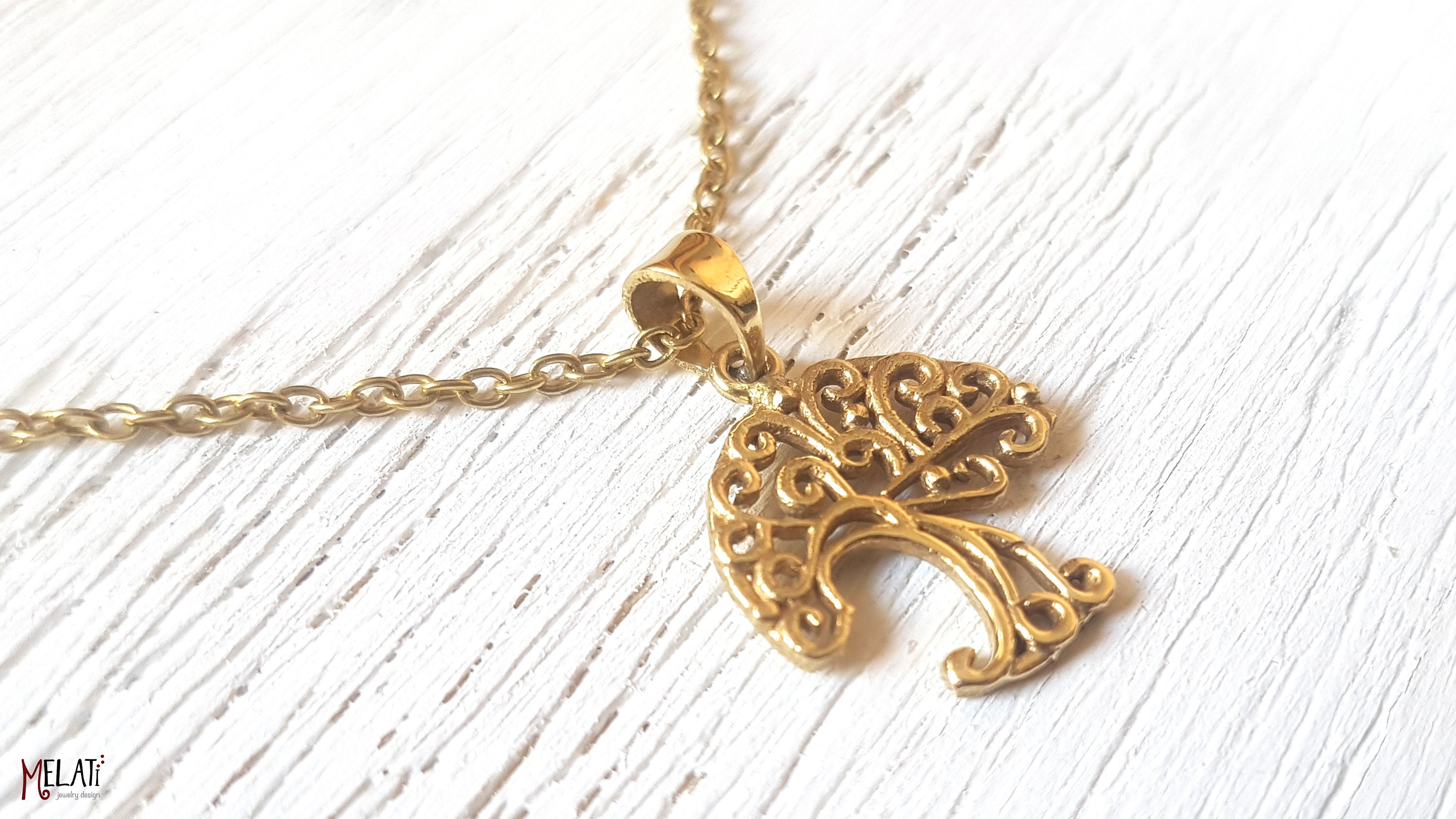 Tree Chain Chain With Tree of Life Golden Chain With Tree - Etsy