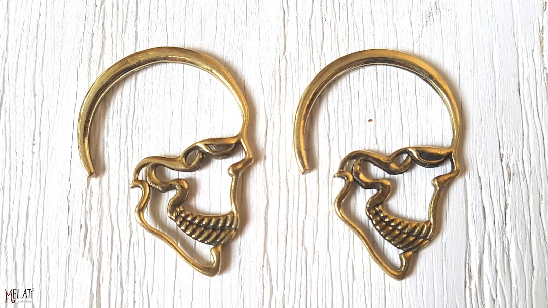 Skull Earrings, Skull Earrings, Tunnel Earrings, Skull, Punk Earrings ...
