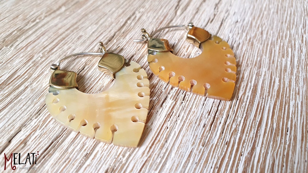 Shell Earrings, Oval Shell Earrings, Heart-shaped Shell Earrings ...