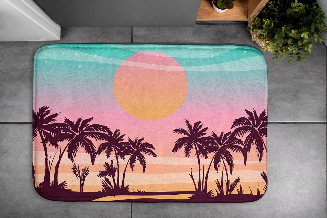 Pink, Tropical Beach, Soft Mat, Floor Decor, Summer Pattern ...