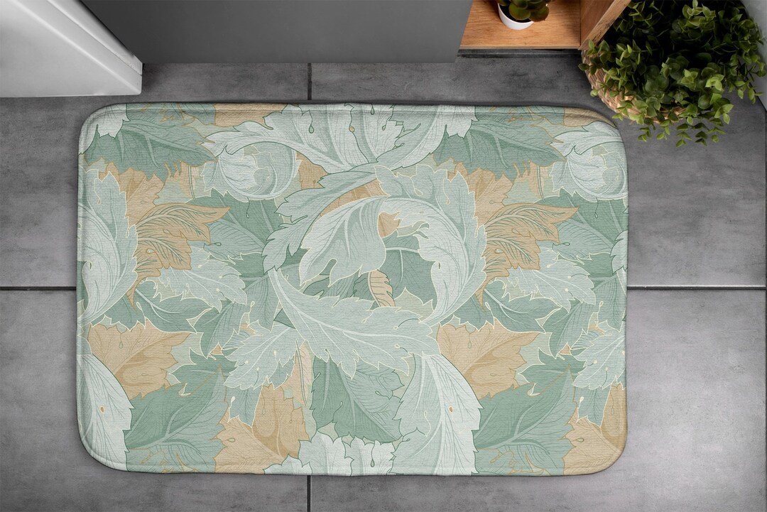 Plant Classic Leaves, Soft Mat, Plants Pattern, Beige, Handmade Rug ...