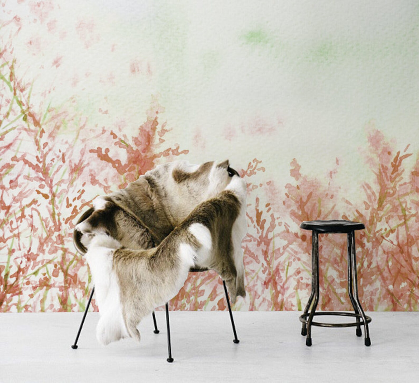 Watercolor Abstract Meadow Repositionable, Removable Wallpaper, Peel ...
