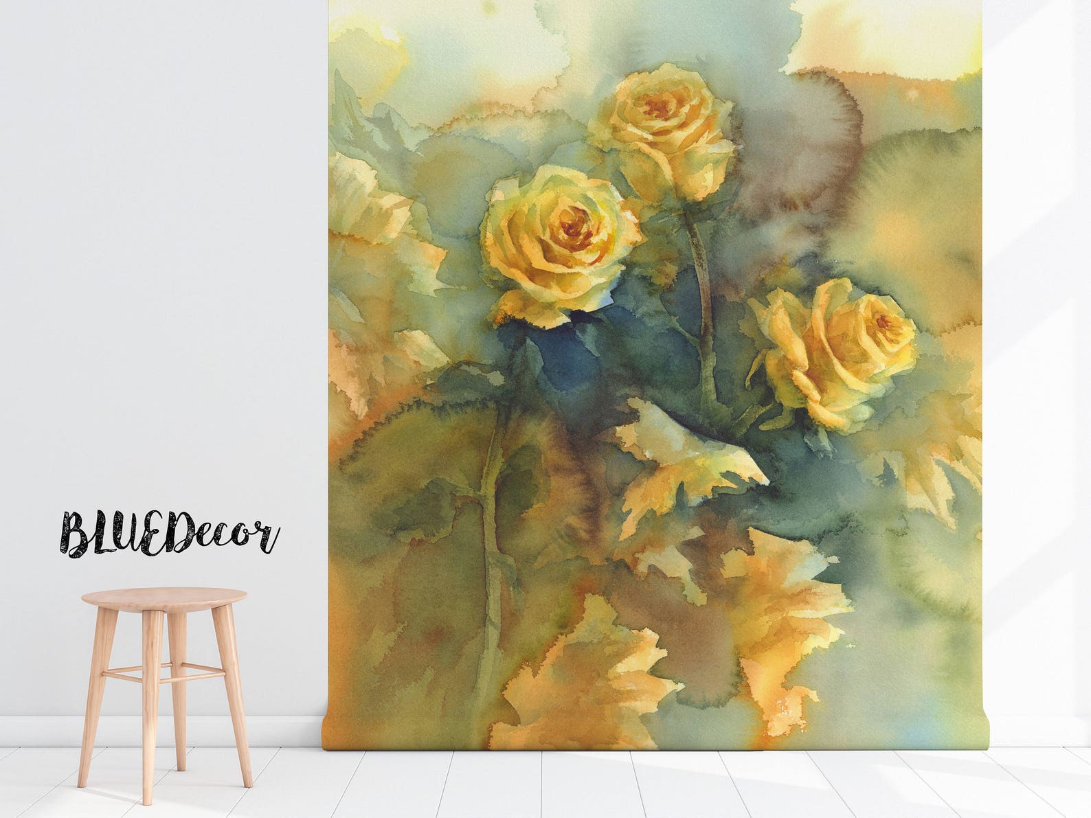 Bouquet of Yellow Roses Wall Covering Removable Wallpaper - Etsy