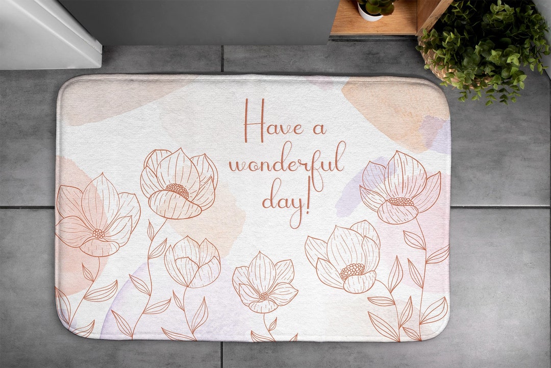 Floral Flowers, Soft Mat, Flowers Pattern, White, Nonslip Rug, Modern ...