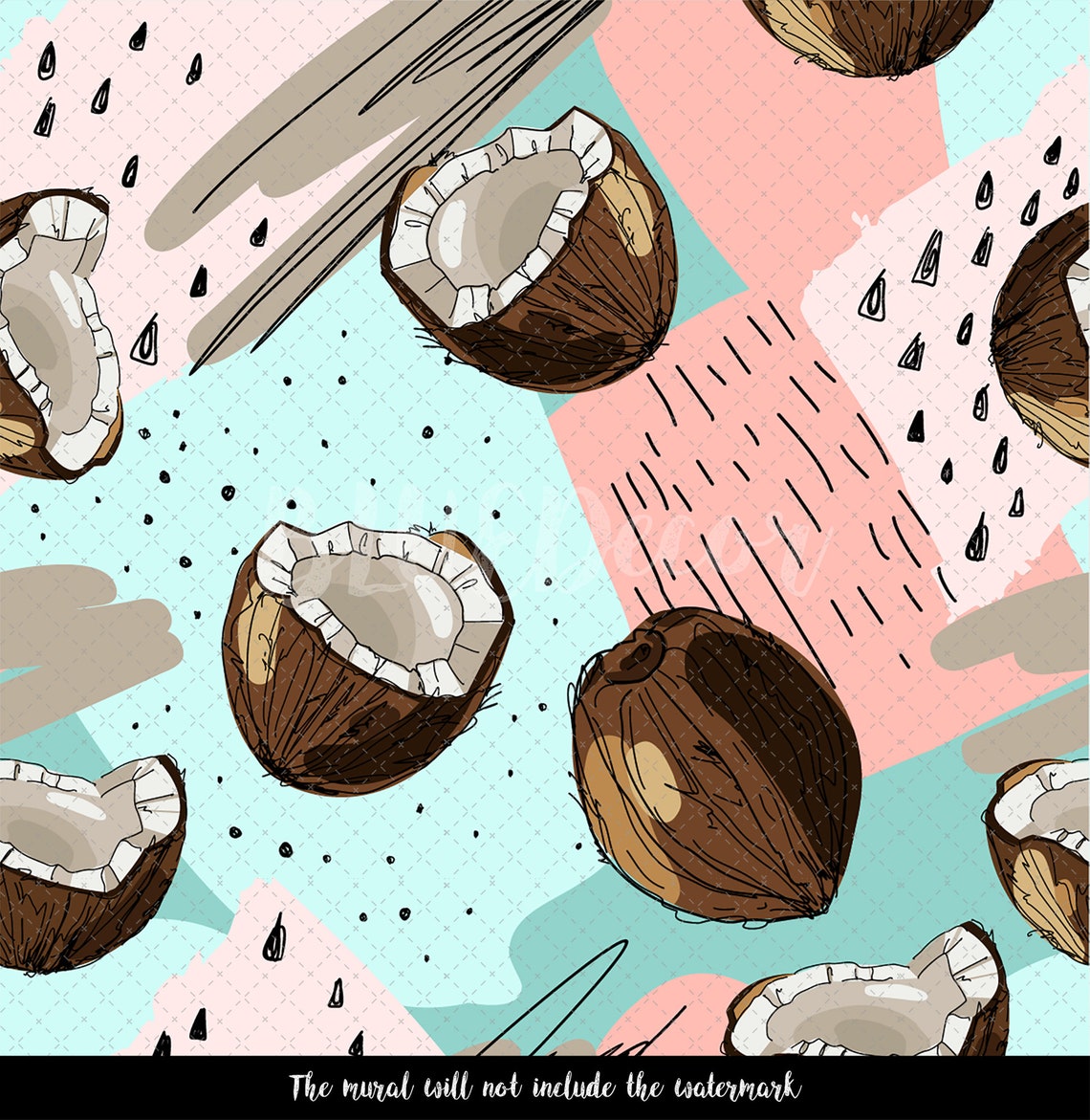 Abstract Coconut Wallpaper Repositionable Self Adhesive - Etsy