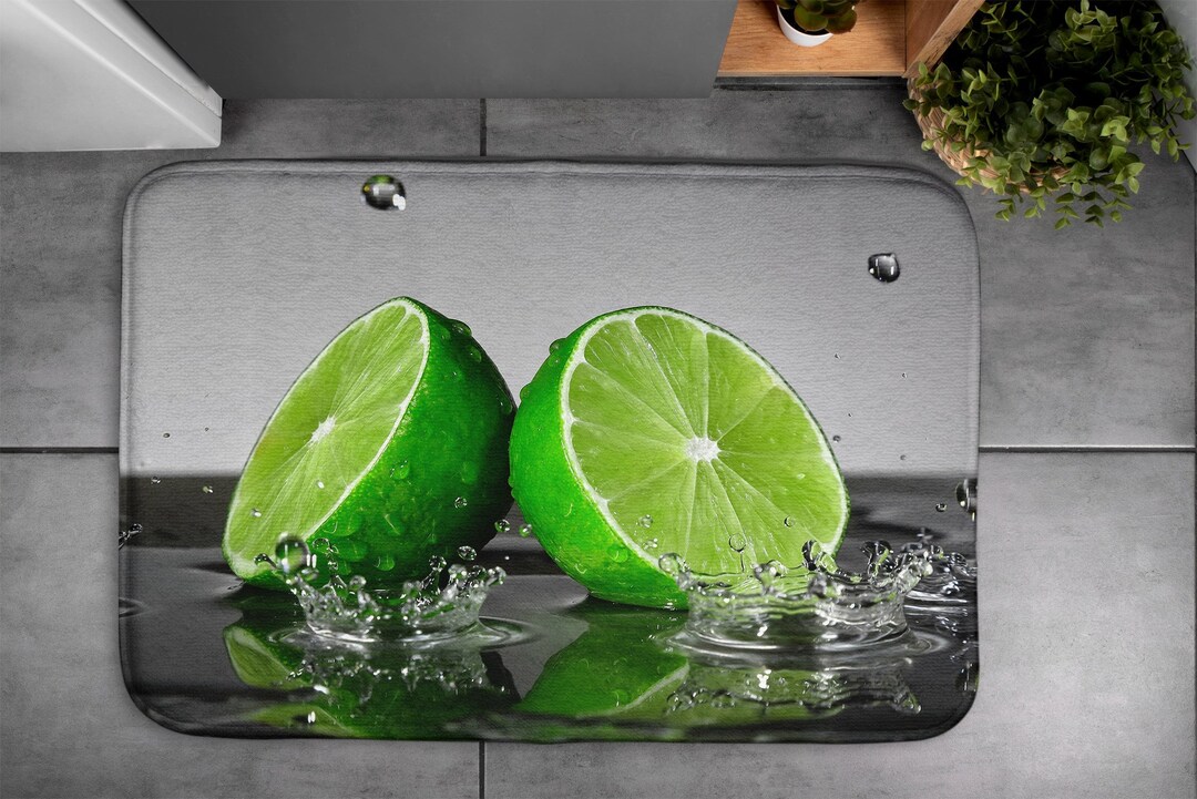 Lime Citruses, Soft Mat, Plants Pattern, Green, Floor Decoration ...