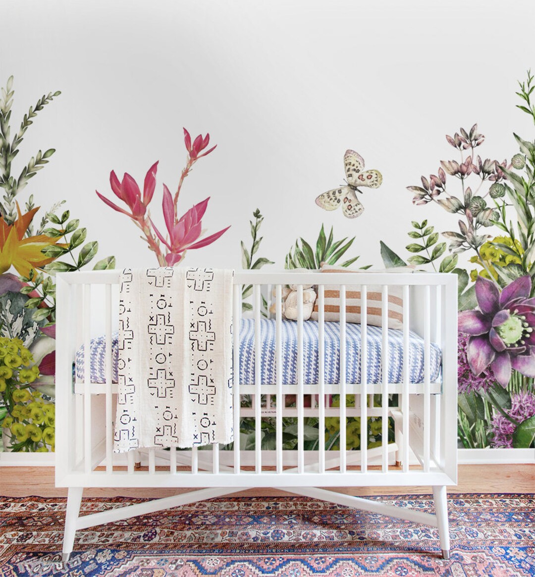 Tropical Plants Removable Wallpaper, Self Adhesive, Wall Covering, Peel ...