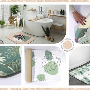 River Landscape, Soft Mat, Classic Pattern, Green, Bathroom Rug ...