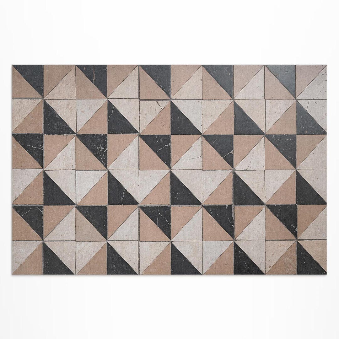 Traditional Mosaic of an Old Tenement House Outdoor Rug, Faux Tiles ...