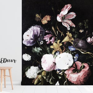 Dutch Floral Removable Wallpaper, Peel and Stick, Oil Painting Mural ...