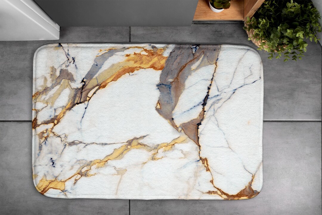 White, White Marble, Soft Mat, Bath Rug, Natural Pattern, Decor, Small ...