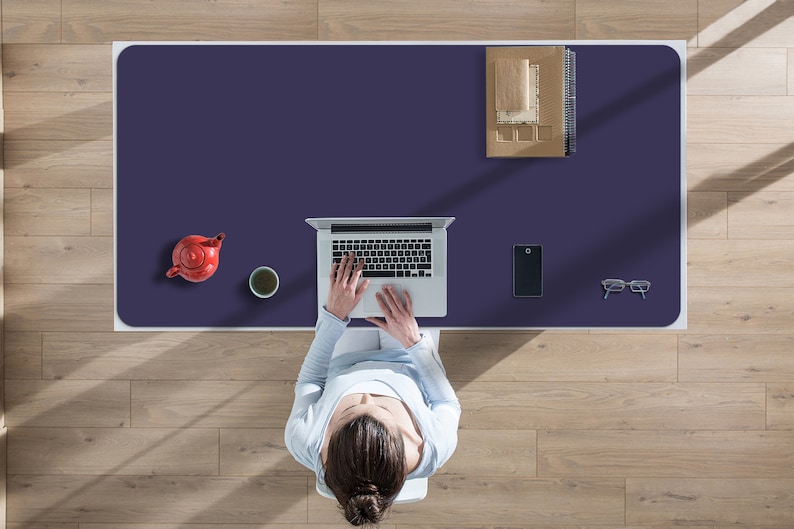 Navy Blue Desk Mat Design Indigo Blue Desk Pad Protector - Etsy