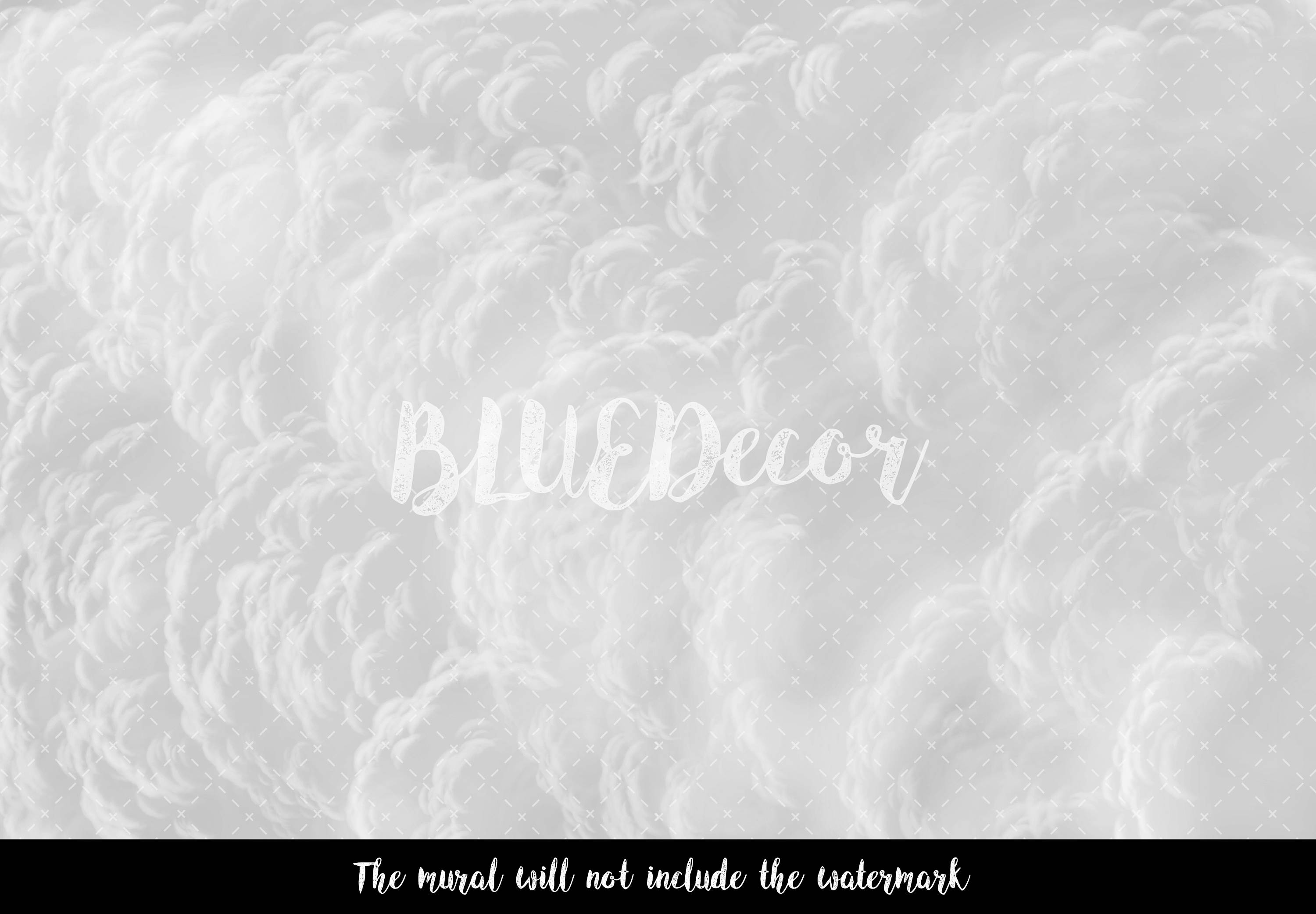 Cloudy Sky Wall Mural, Clouds, Sky, Watercolor, Peel and Stick ...