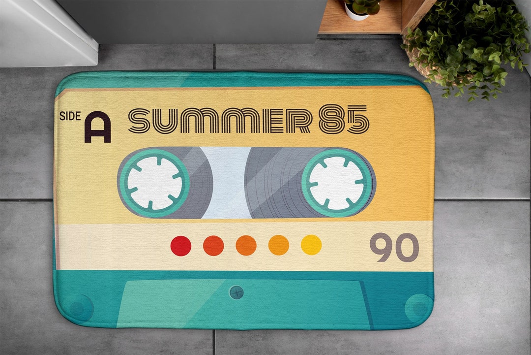 Retro Cassette, Soft Mat, Cartoon Pattern, Turquoise, Elegant Design ...