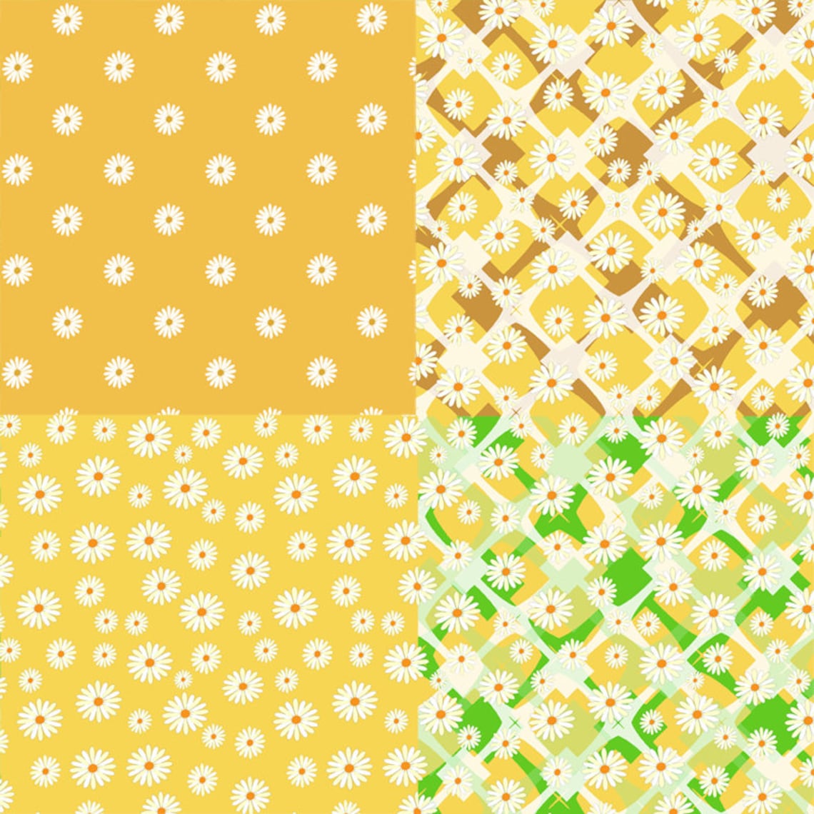 Yellow Daisy Digital Paper - Etsy
