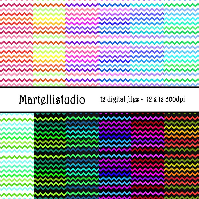 Chevron Digital Paper - Etsy