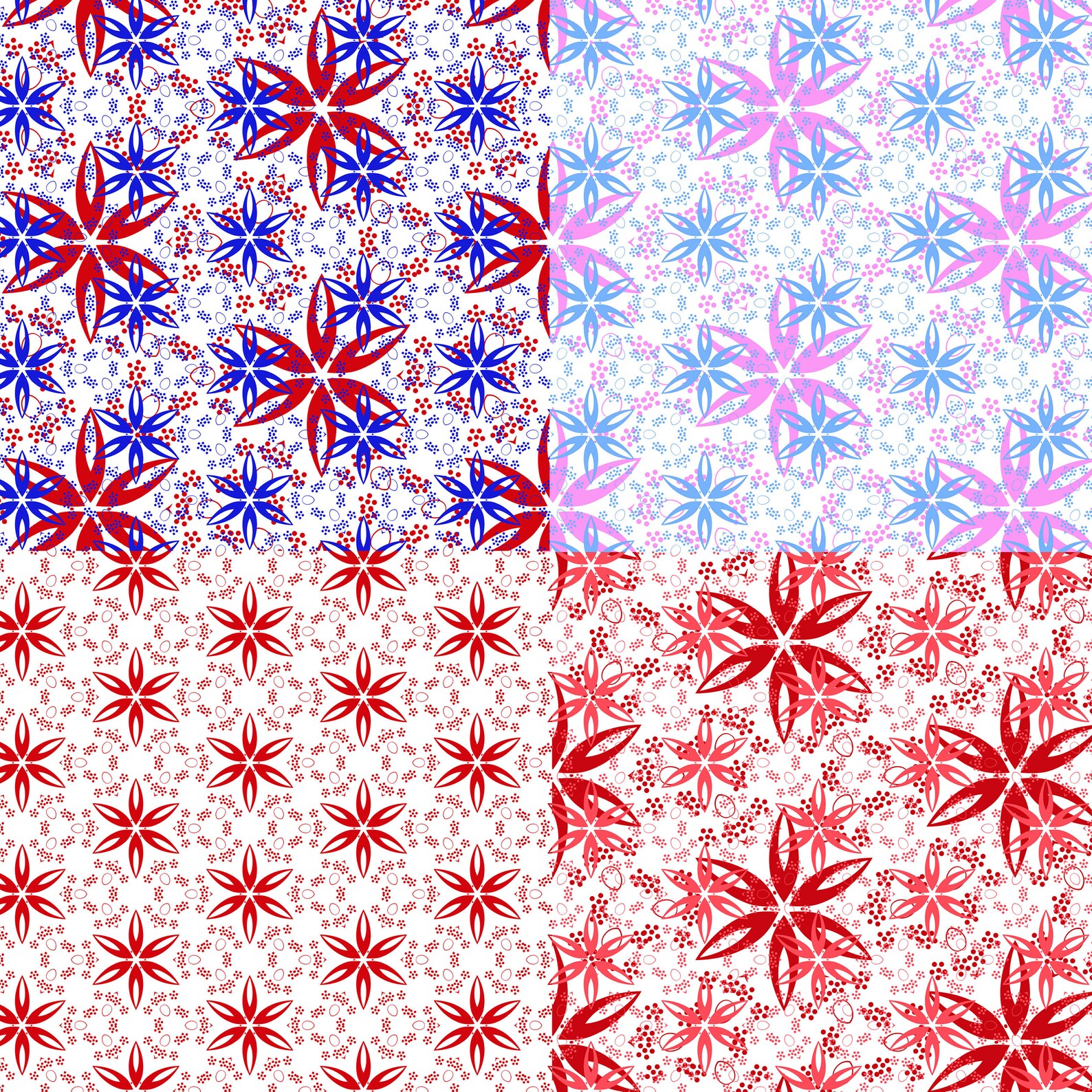 Star Flower Pattern Digital Paper - Etsy