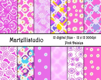 100 Seamless Daisy Digital Paper Floral Digital Paper Rainbow - Etsy