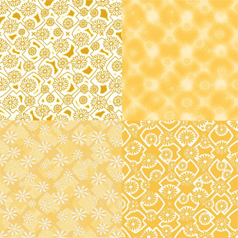 Yellow Daisy Digital Paper - Etsy