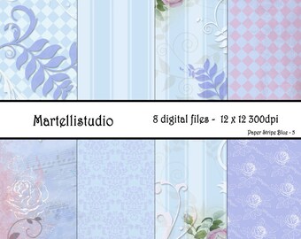 Hand Drawn Digital Paper Blue Cloud Pattern Rain Style Book - Etsy