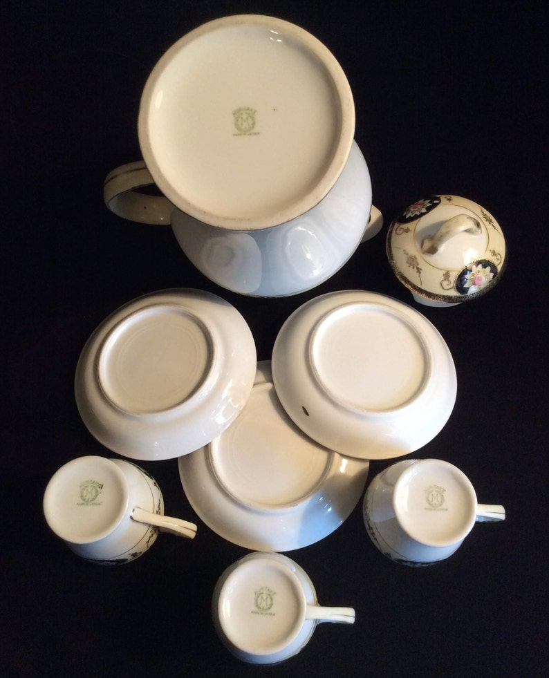 Antique Chocolate Pot Set Demitasse Cups and Saucers Pink - Etsy