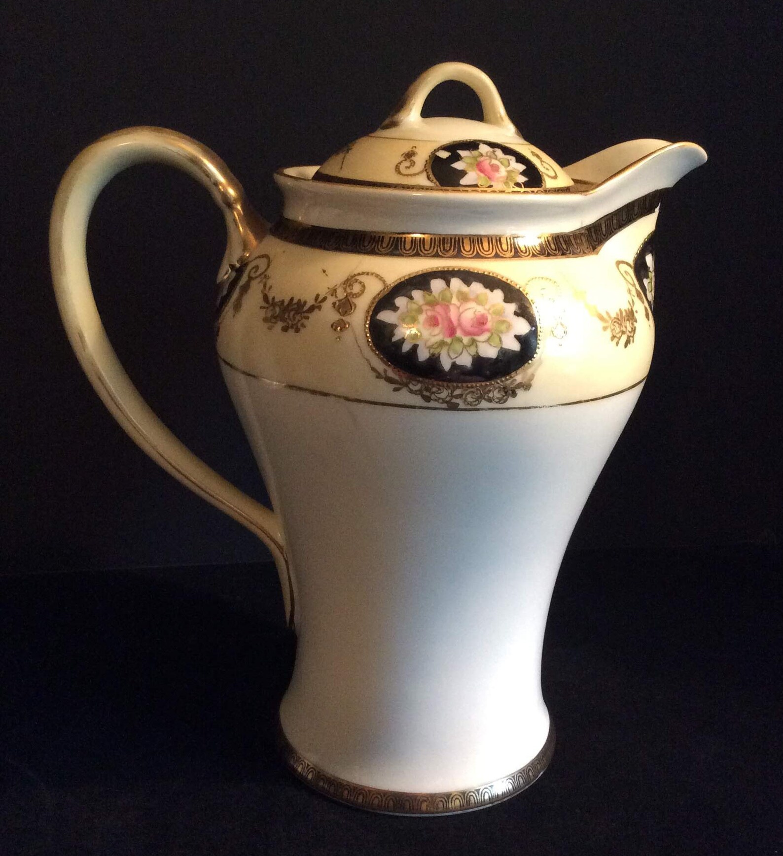 Antique Chocolate Pot Set Demitasse Cups and Saucers Pink - Etsy