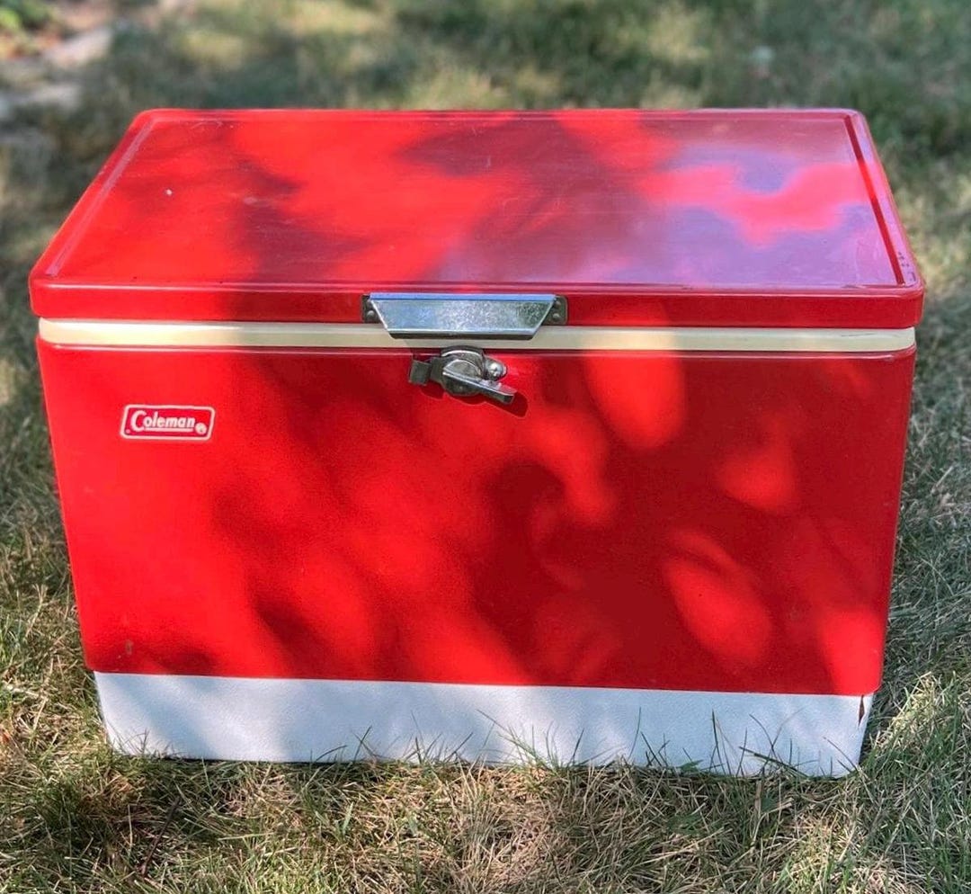 Large Red Vintage Colman Cooler/ice Chest - Etsy