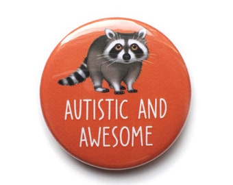 Autism Raccoon Badge - Etsy