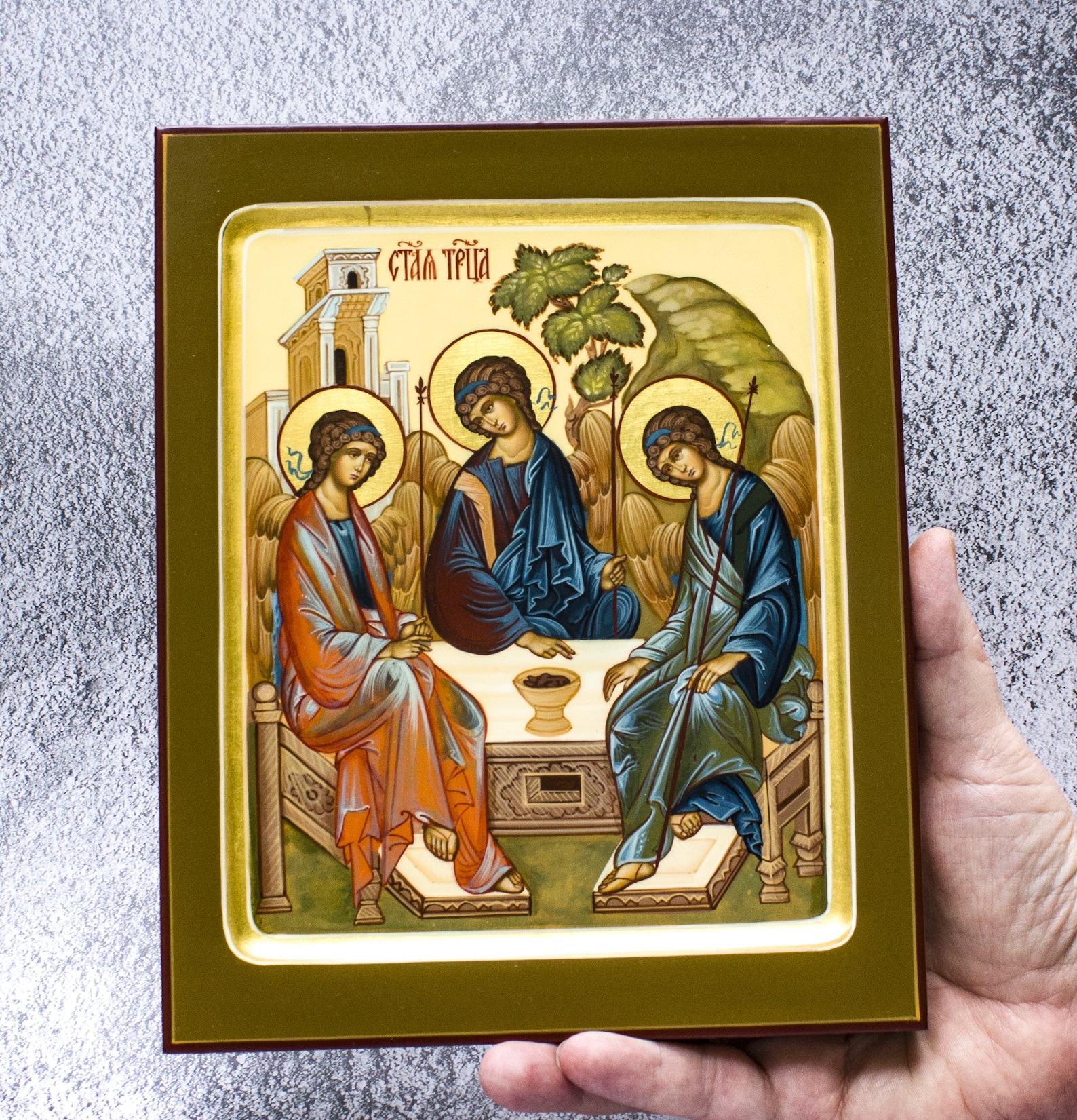 Trinity icon Orthodox Russian icon Holy Trinity Andrei | Etsy
