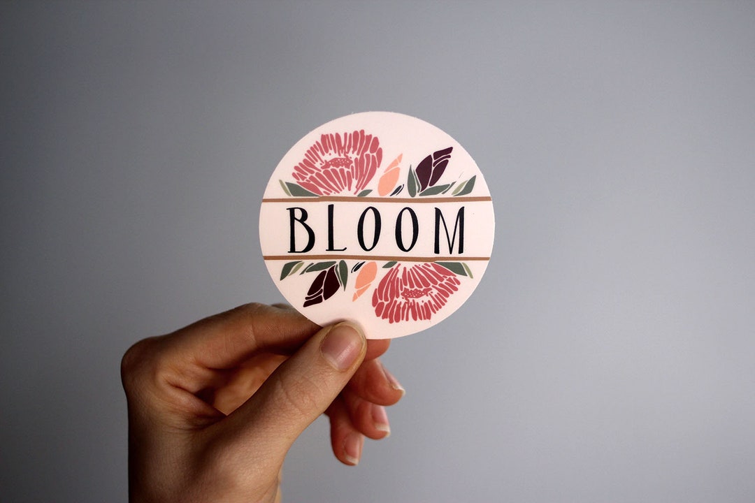 Bloom Floral Sticker Botanical Vinyl Decal Laptop & Bumper Decoration ...
