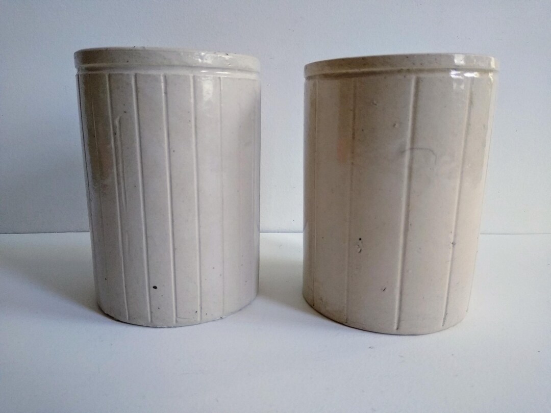 2 Vintage Stone Hartley's Jam Jars, Utensil Jars, Storage Jars, Kitchen ...