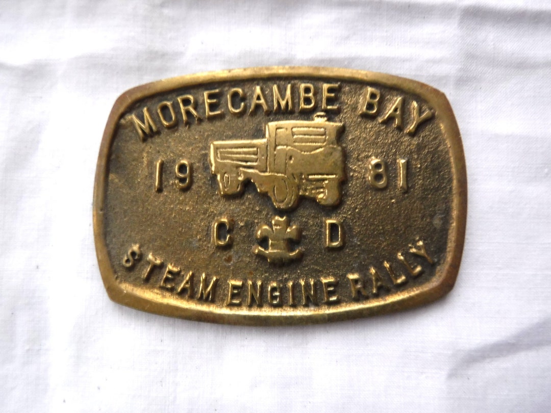 Vintage Brass Morecambe Bay Steam Engine Rally Plaque 1981 - Etsy