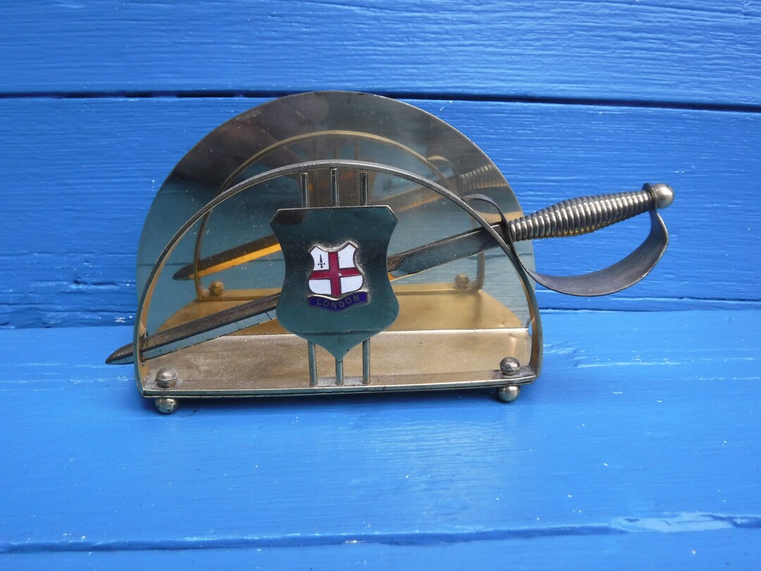 Vintage Brass Letter Rack Letter Holder With Sword Style - Etsy