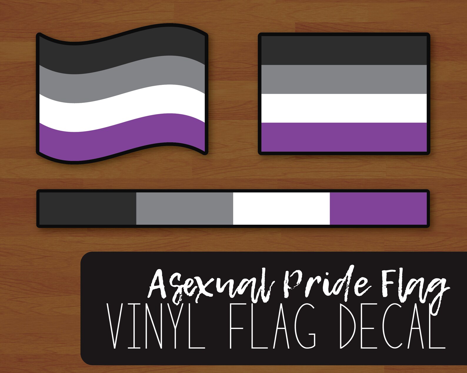 Asexual Pride Flag Decal Ace Pride Flag Layered Vinyl | Etsy