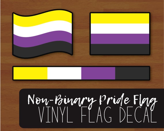 Non-binary Pride Flag Decal Enby Pride Flag Layered Vinyl - Etsy