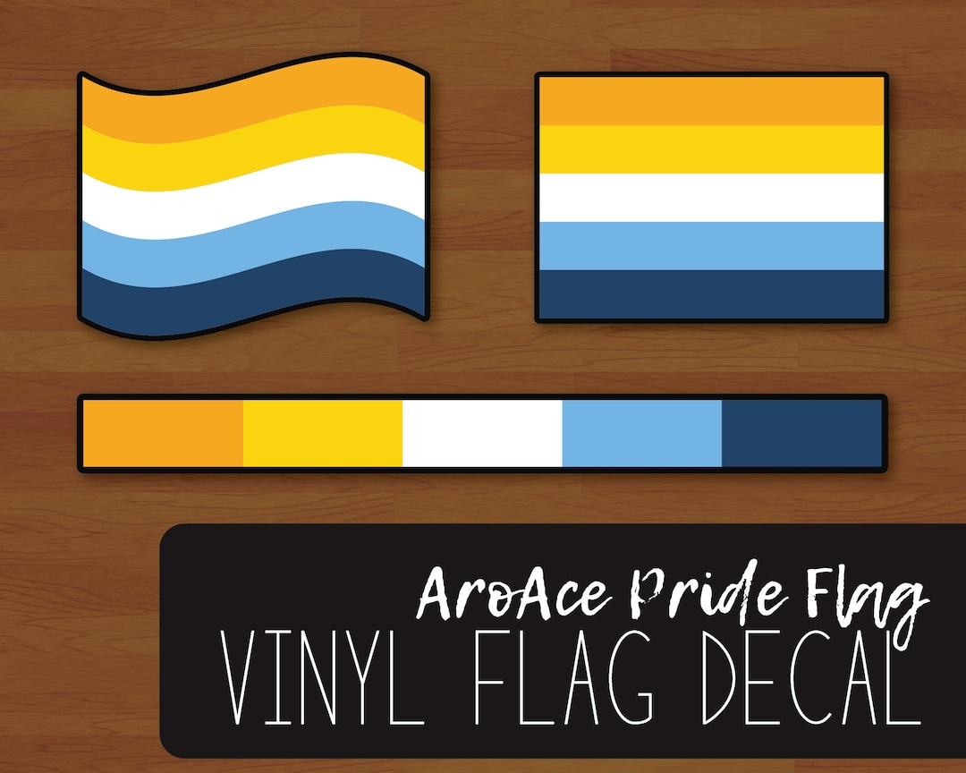 Aroace Pride Flag Decal - Aromantic Asexual Pride Flag Layered Vinyl ...