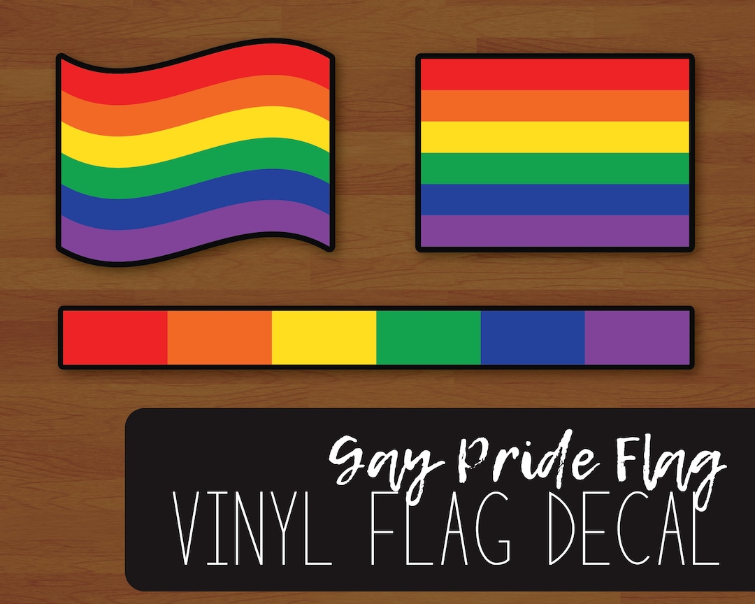 Gay Pride Flag Decal - Gay Pride Flag Layered Vinyl Sticker - Smooth ...