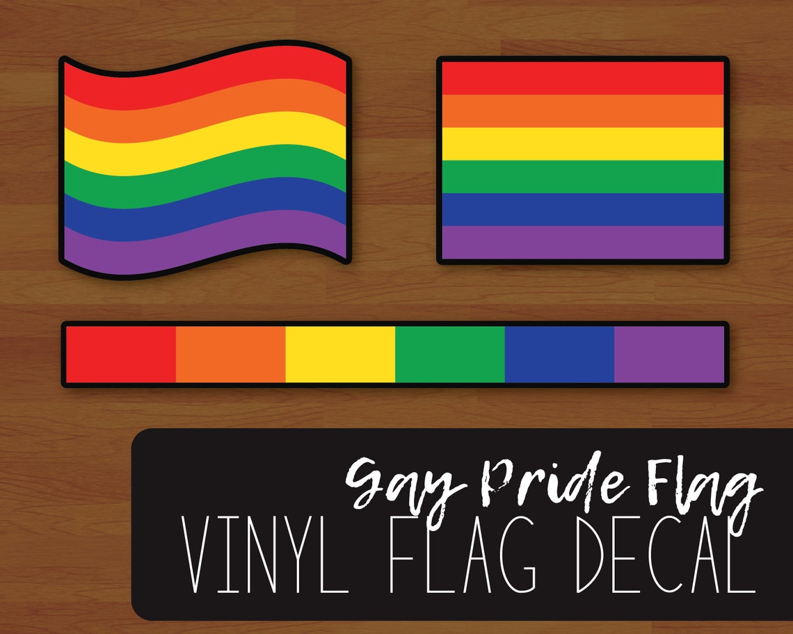 Gay Pride Flag Decal Gay Pride Flag Layered Vinyl Sticker - Etsy Hong Kong