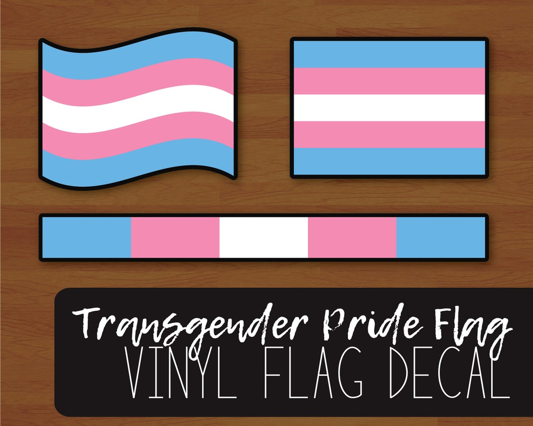 Transgender Pride Flag Decal - Trans Pride Flag Layered Vinyl Sticker ...