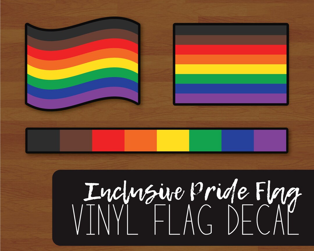 Inclusive Gay Queer Pride Flag Decal - Pride Flag Layered Vinyl Sticker ...