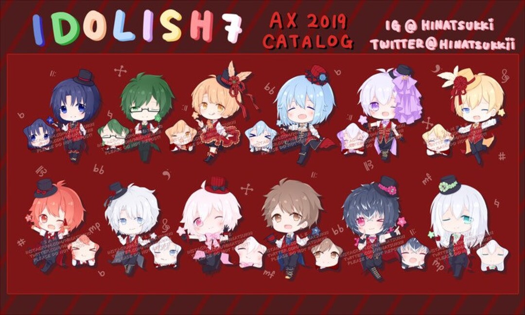 Idolish7 Keychain 2.5inch Double Sided AINANA Twinkle 12 Outfit Set - Etsy