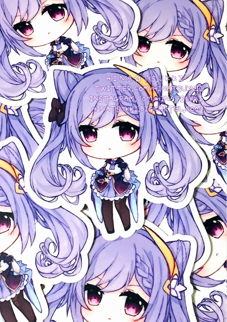 Genshin Impact Keqing VINYL STICKER Qiqi Waterproof | Etsy