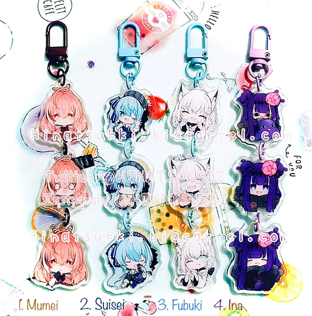 Hololive Linked Keychain: Fubuki, Suisei, Ina, Mumei, Vtuber Charm - Etsy