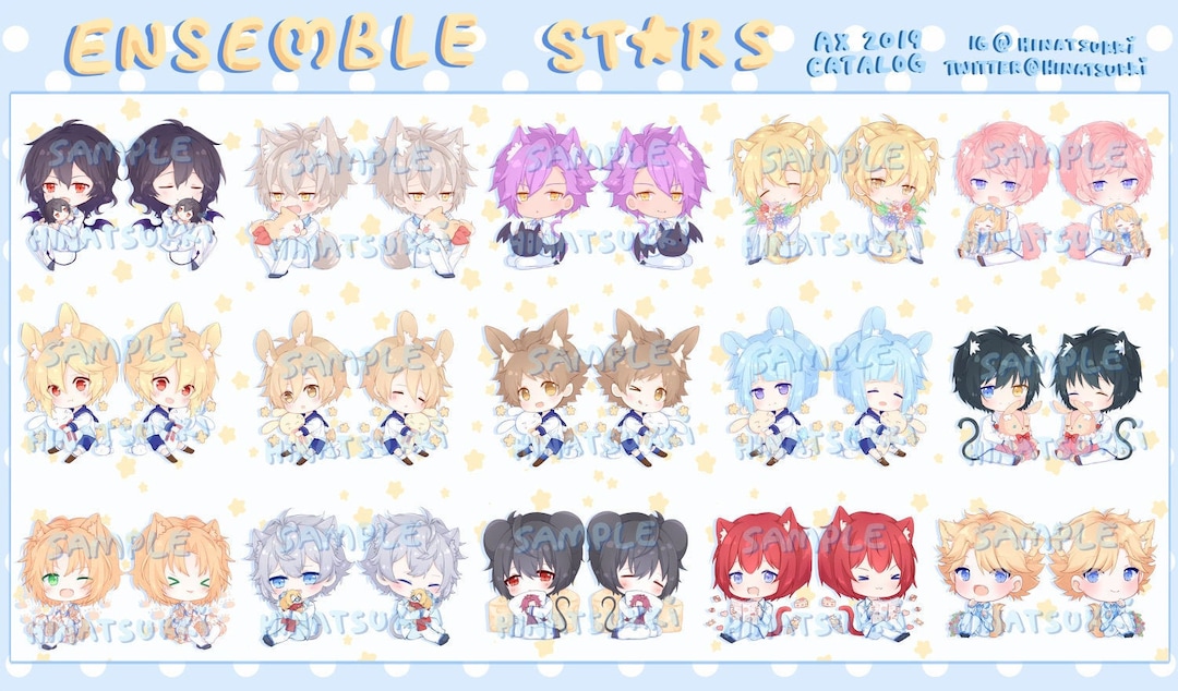 Ensemble Stars Keychains 2.5inch Double Sided Acrylic Undead Knights ...